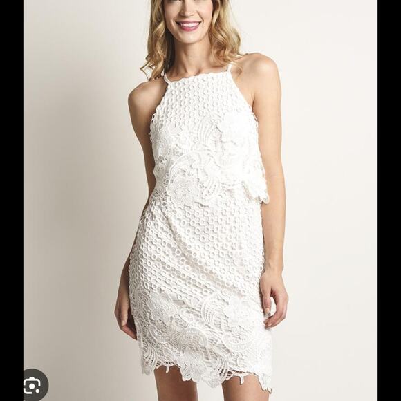 BB Dakota | Dresses | Bb Dakota Bryn Dress White Lace Mini Dress Halter ...